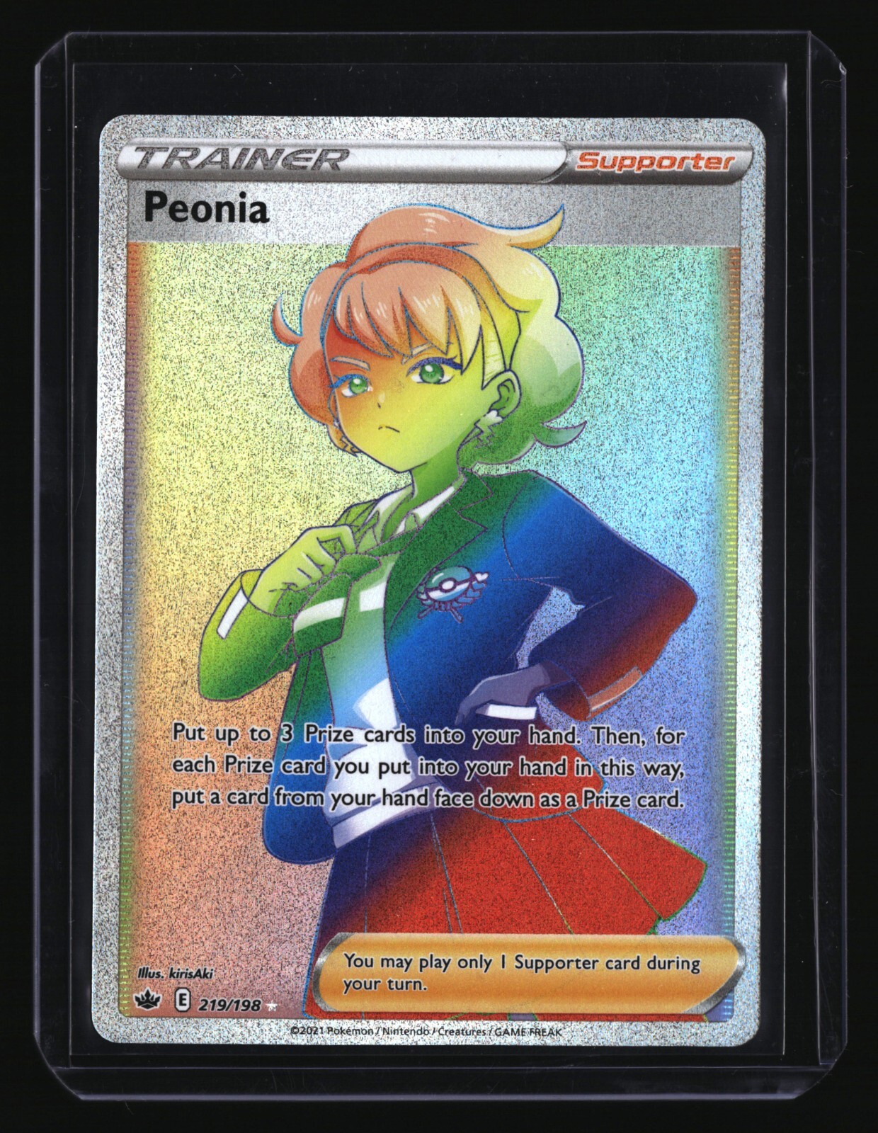 Pokemon PEONIA 219/198 (Secret Rainbow Rare) Chilling Reign - NM/Near ...