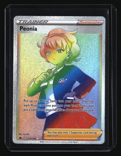 Pokemon PEONIA 219/198 (Secret Rainbow Rare) Chilling Reign - NM/Near ...