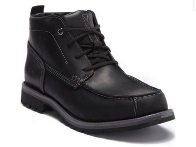NEW Timberland Grantly Moc Toe Chukka Boots Black Full Grain Leather ...