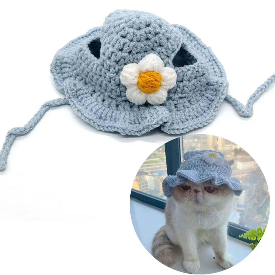 Cute Refined Cat Hat Elastic Autumn Winter Pet Puppy Kittens Knitted ...