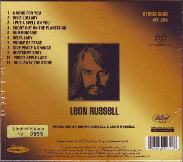 Leon Russell - Leon Russell *HYBRID SACD/NUMBERED* - ROCK / USED *NEAR ...