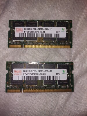 Laptop RAM HYNIX (2x 2gb) 2RX8 PC2 - 6400S - 666 - 12 RAM works fine | eBay