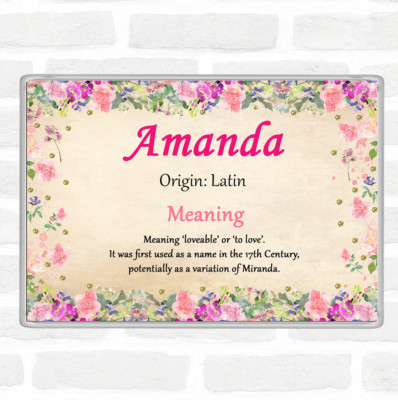 Amanda Name Meaning Jumbo Fridge Magnet Floral | eBay UK