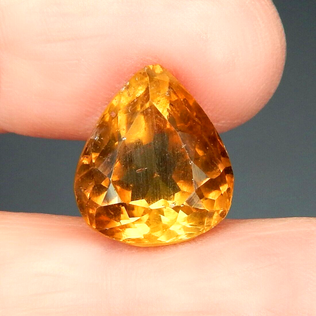 12.4ct Unheated Imperial Topaz Natural Mined Faceted Pear Needs Final ...