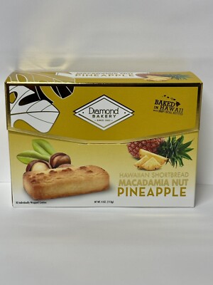 Diamond Bakery Hawaiian Macadamia Nut Pineapple Shortbread Cookie 10ct ...