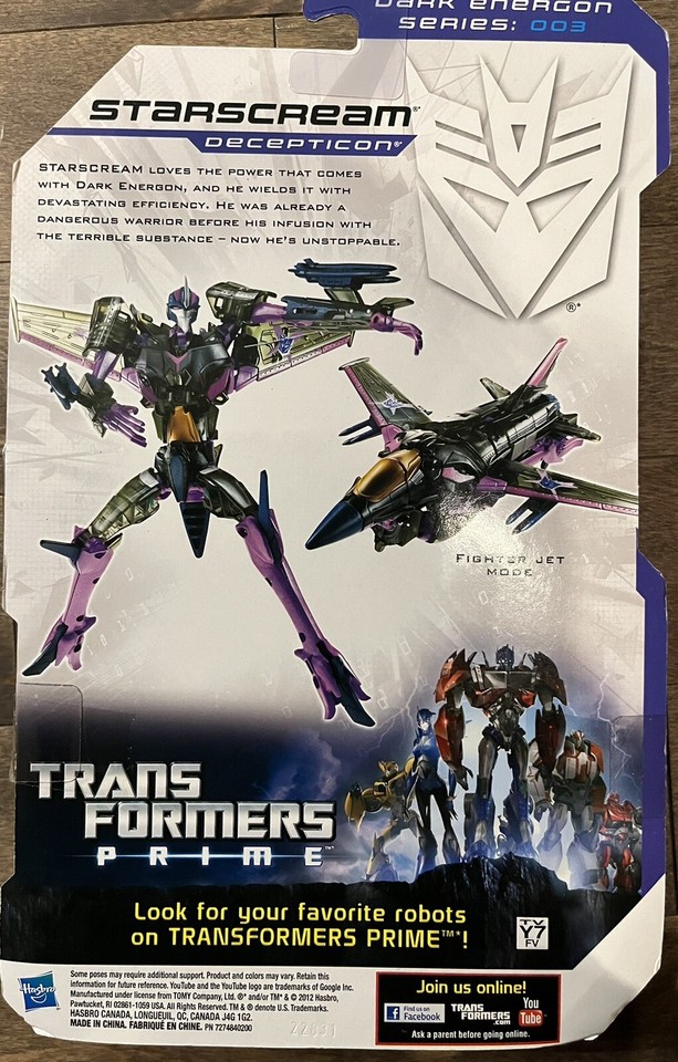 Hasbro Transformer Generation Prime Dark Energon STARSCREAM Chug Green ...