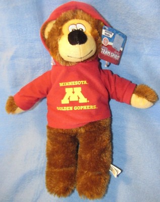 VINTAGE MINNESOTA MN GOPHERS GOLDEN HOODIE BEAR PLUSH TEDDY 14" W TAGS ...