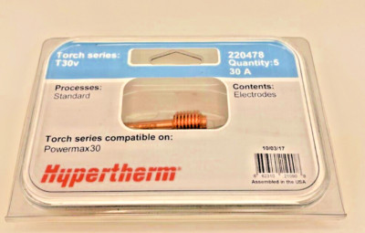 Hypertherm Genuine Powermax 30 Electrodes 220478 Package of 5 ...