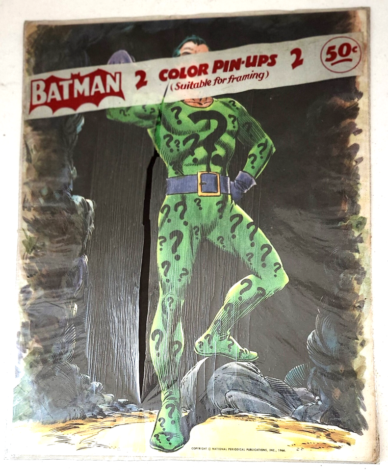Vintage 1966 Batman & The Riddler Color Pinup Posters 11 x 14 DC Comics ...
