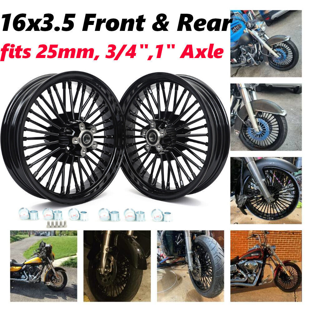 16"X3.5" 36 Fat Spoke Wheels Rims Set For Harley Softail Heritage ...