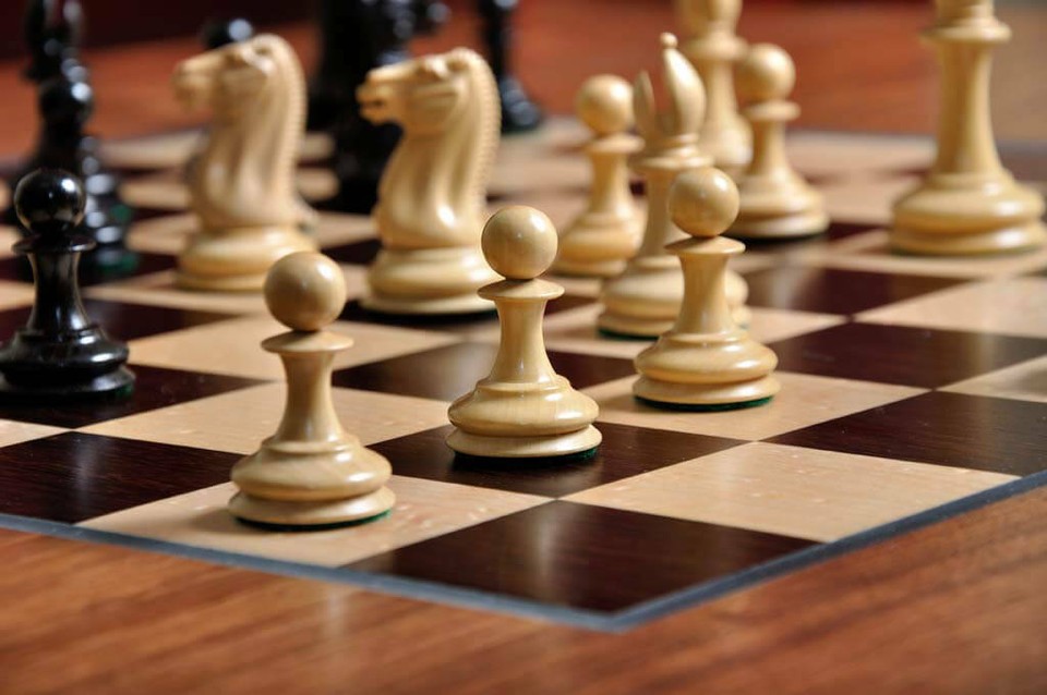 Signature Traditional Chess Table with Built in Chess Board - 2.25 ...