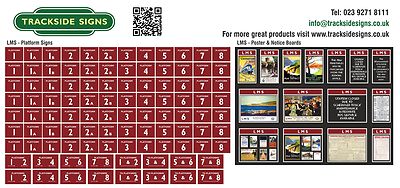 LMS Platform Numbers & Poster boards - OO Gauge 4mm Trackside Signs ...