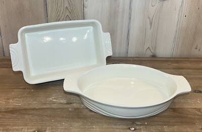 Le Gourmet Chef Ivory Stoneware Ovenware Baking Casserole Dishes | eBay