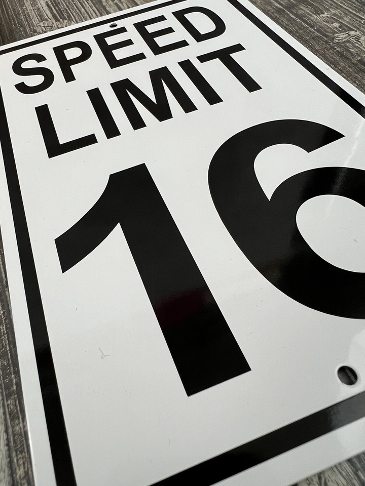 Speed Limit 16 mph Mini Metal Street Sign 6”x9” (NEW) 16th Birthday ...