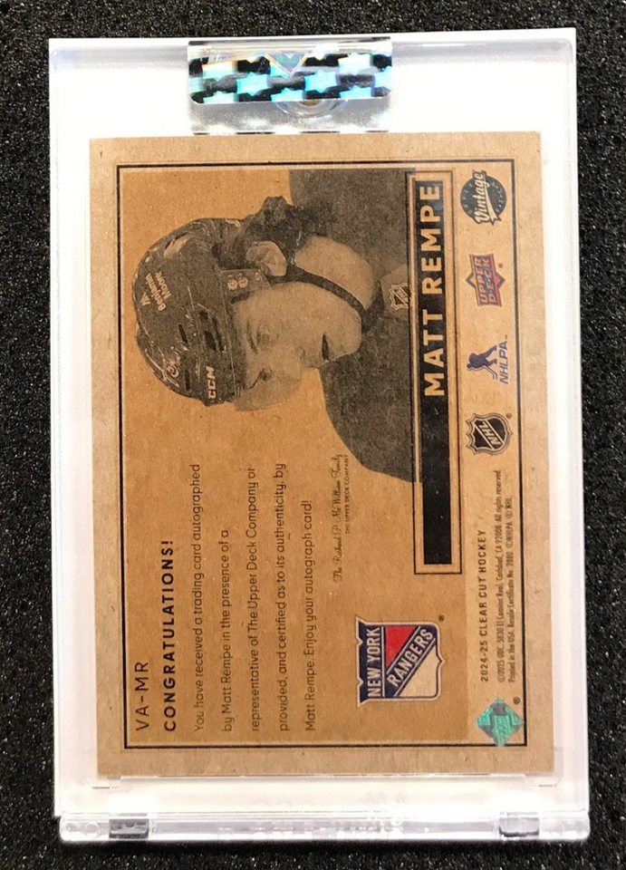 2024-25 Upper Deck Clear Cut Matt Rempe Vintage RC Rookie Auto | eBay