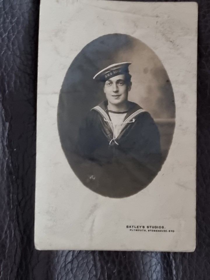 Vintage postcard. WW1 era sailor with HMS Vivid cap tally. | eBay UK
