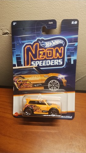 Hot Wheels Neon Speeders Mini Cooper S Challenge Orange Diecast 1:64 ...