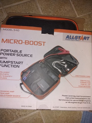 AllStart 540 Micro Boost Portable Power Source Jump Start Function 12v ...