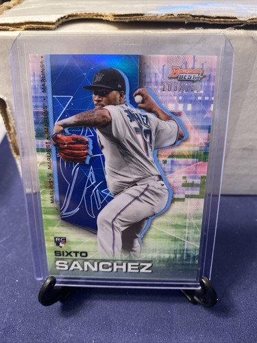 2021 Bowmans Best 60 Sixto Sanchez BLUE Refractor RC Miami Marlins #D ...