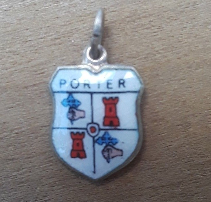 Porter Coat of Arms / Family Crest Silver Plated Enamel Charm V1 | eBay