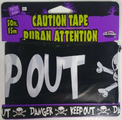 Fun World Black & White Danger Keep Out Tape 50ft Halloween Decoration ...