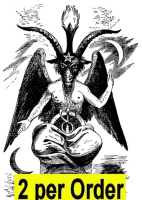 2 Devil Goat Baphomet Temporary Fake Tattoos Waterpoof Pagan Worship ...