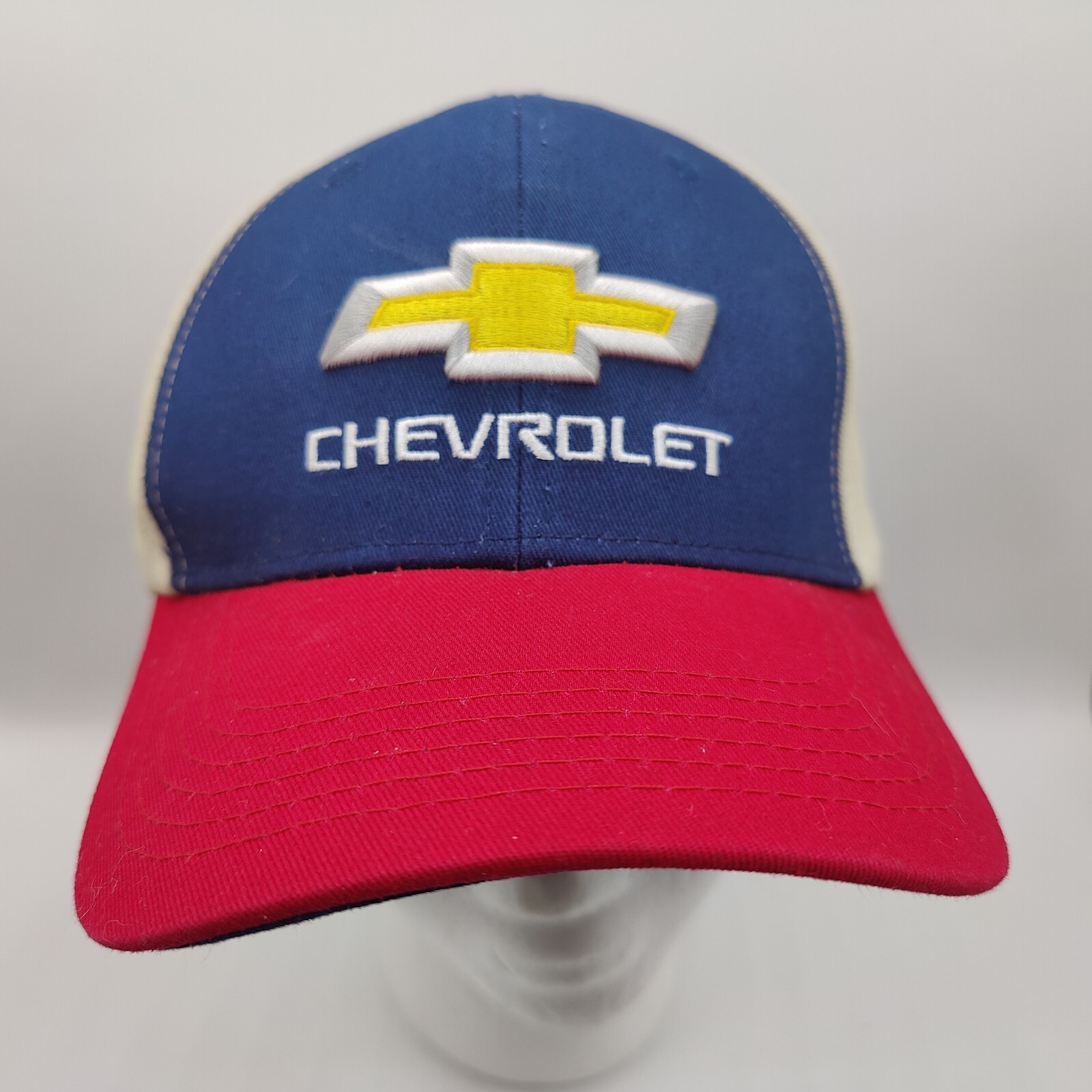 Chevy Chevrolet Snapback Ball Cap Blue Red Bowtie Embroidered | eBay