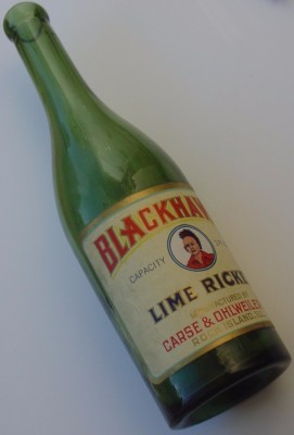 Vtg Green Glass Bottle Lime Rickey Carse & Ohlweiler Blackhawk Rock ...