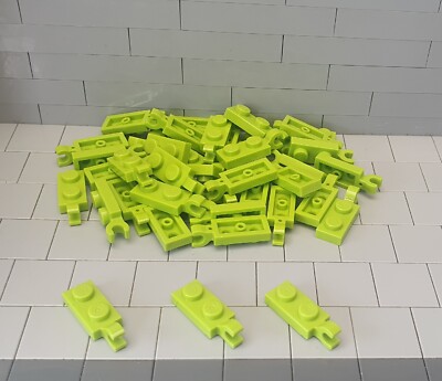 40 Lime Green 1x2 Modified LEGO Plates With Clip Genuine And Unused ...