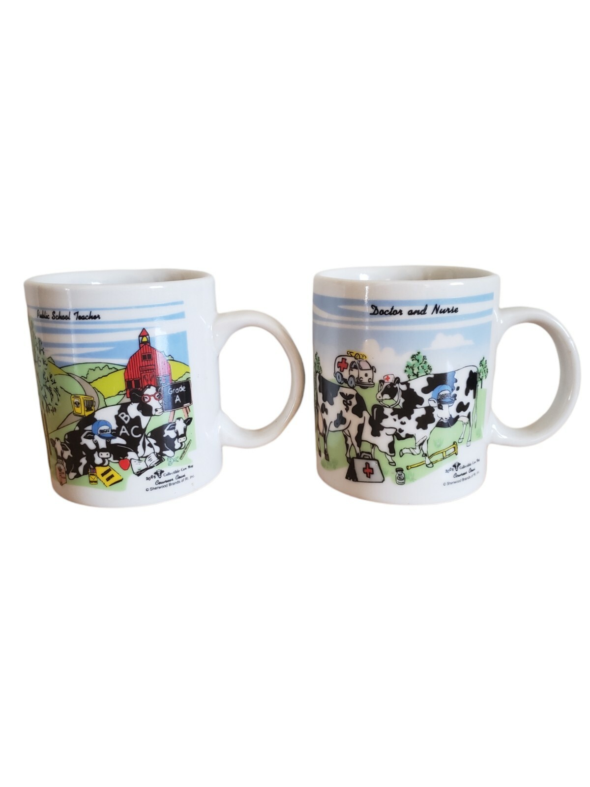 Sherwood Brands Vintage Novelty "Cowreer Cows" Career Mugs Set of 2 | eBay