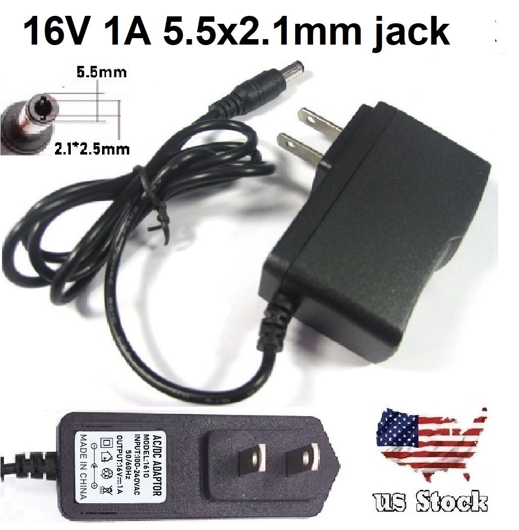 16V 1A 1000mA AC/DC 110-240V Converter Adapter Wall Charger Power ...