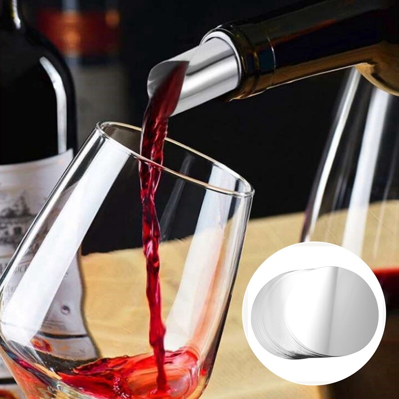 50Pcs 3inch Silver Wine Pourer Disk Drip-proof Drip Pouring Pour Spout ...