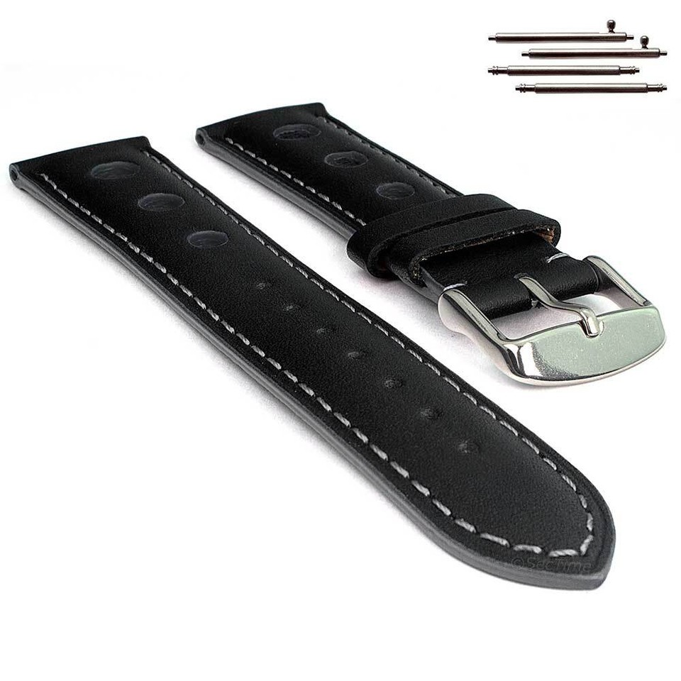 Men's Genuine Leather Watch Strap Band Rally Racing Style 18 20 22 24 ...