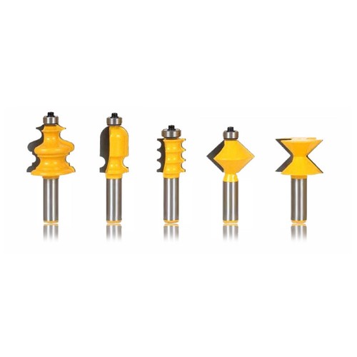 5PCS Set Architectural Molding, Triple Bead, Edge Banding Router Bit 1/ ...