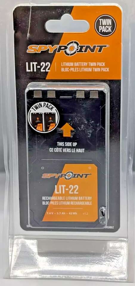 SPYPOINT Lit-22 7.4V Lithium Battery Twin Pack for FLEX Trail Cam (LIT ...