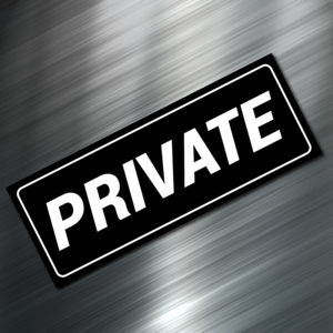 (1) PRIVATE Sign Sticker Business Decal Store 2.75"x7.25" Window Door ...