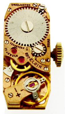 Elgin Grade 897 Size 26/0s 9 x 21 mm 17 Jewels Watch Movement Runs Good ...