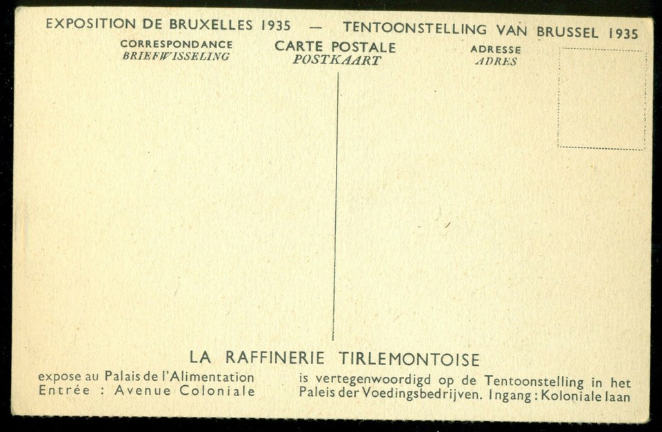 La Raffinerie Tirlemontoise Sugar Refinery Expo Bruxelles 1935 Promo ...
