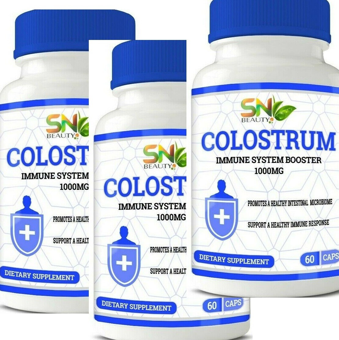 3 Colostrum Concentrated 180 Capsules Immune system Support booster ...