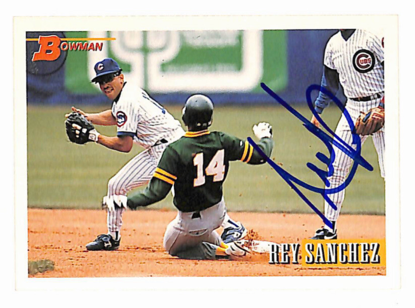 Rey Sanchez signed auto 1993 Bowman 496 card Cubs Historic Autographs COA | eBay