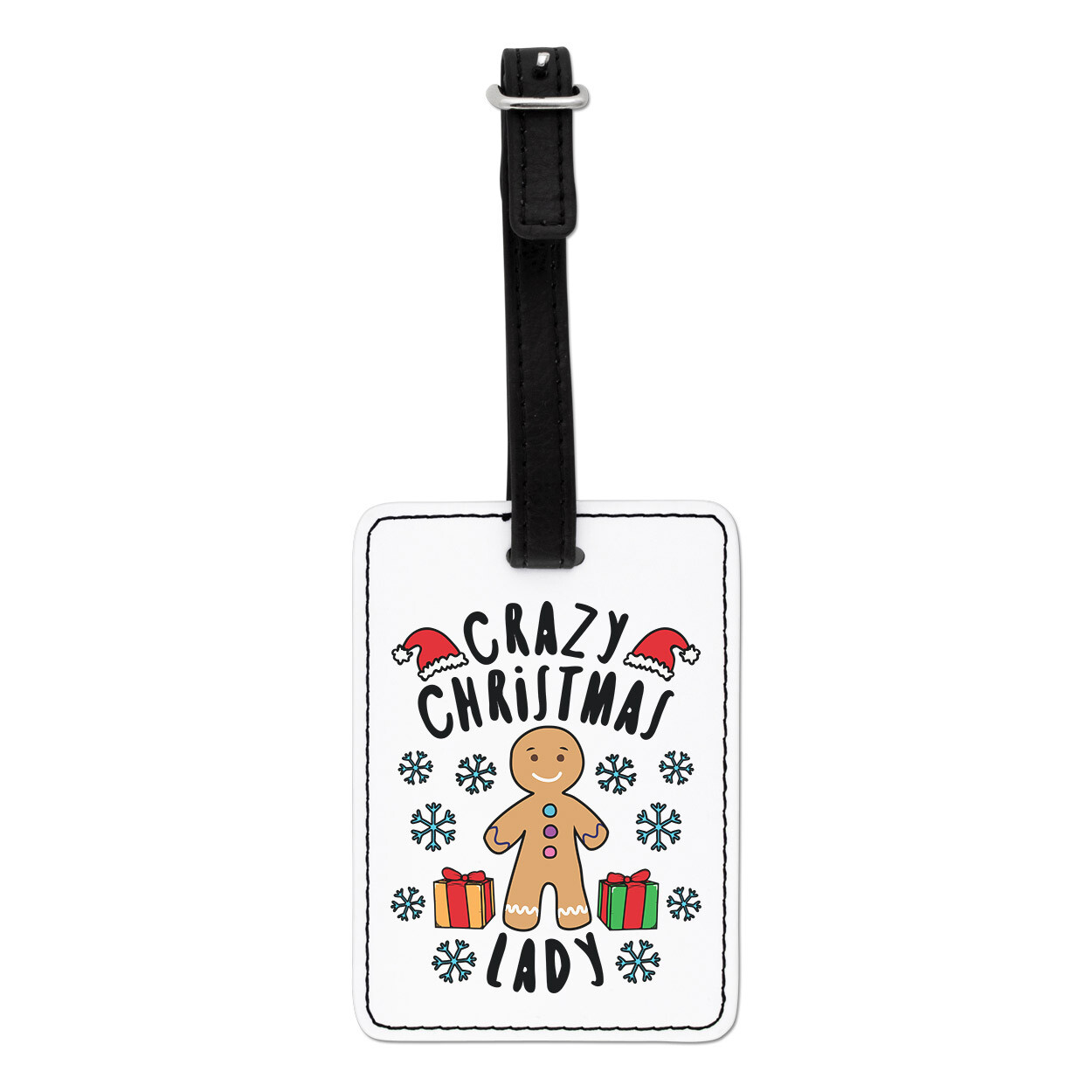 Crazy Christmas Lady Snowflakes Visual Luggage Tag Suitcase Bag ...