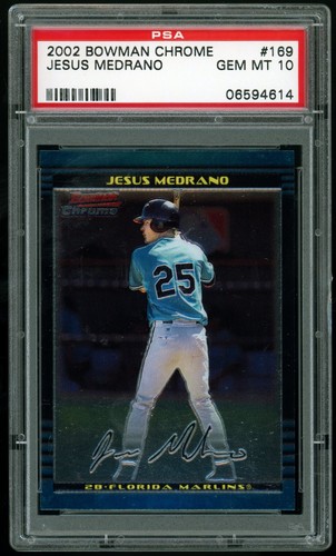 JESUS MEDRANO 2002 Bowman Chrome #169 SP Rookie Florida Marlins PSA 10 ...