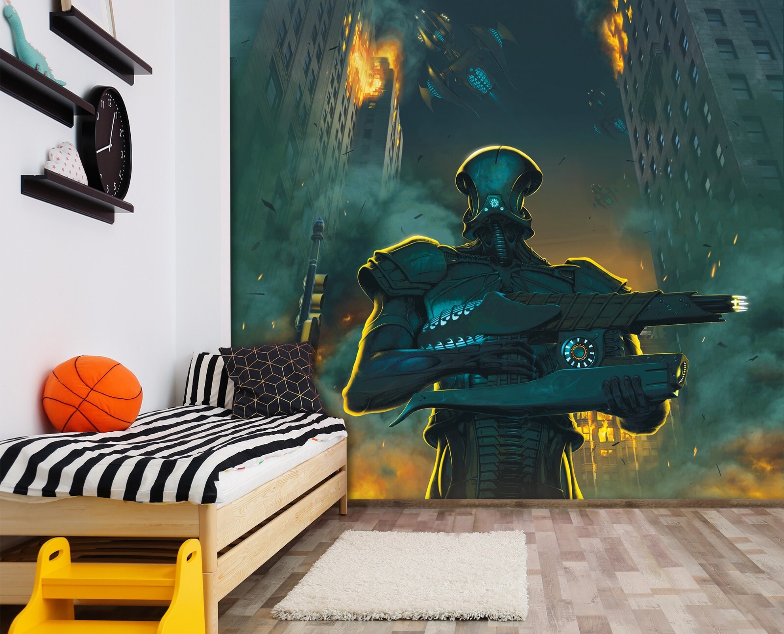 3D Robot Aliens A698 Wallpaper Wall Mural Self-adhesive Vincent Amy | eBay