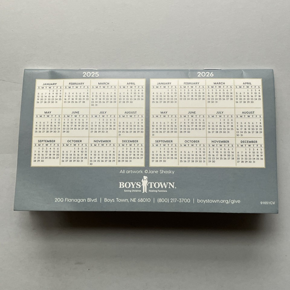 Boys Town Subtle Shades of Nature 15 Month 2025 Desk Calendar Birds ...