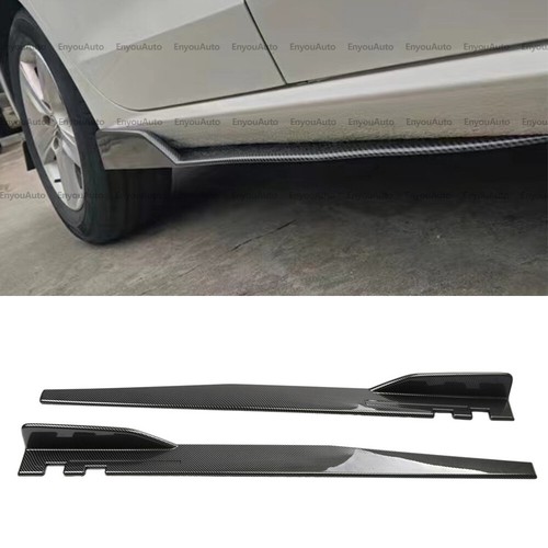 For Audi A3 A4 A5 A6 46" Side Skirt Rocker Panel Splitter Carbon Fiber ...