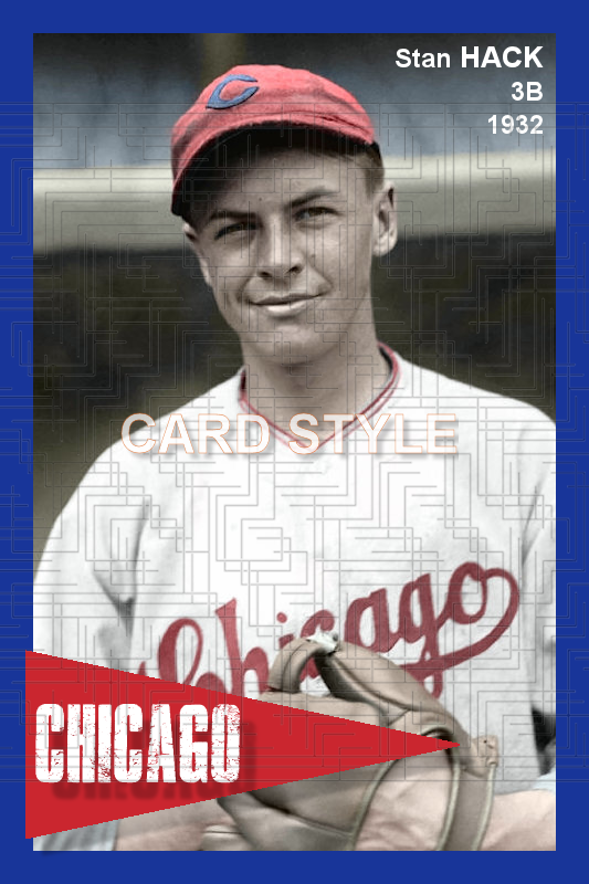 Stan Hack - 1932 Chicago Cubs - choose a style - colorized print | eBay