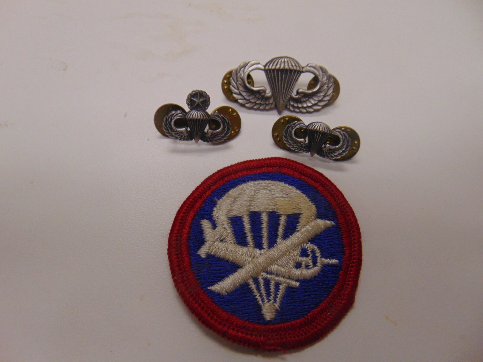LOT SET COLLECTION JUMPWINGS AND PATCH 1/20 SILVER FILLED JUMPMASTER ...