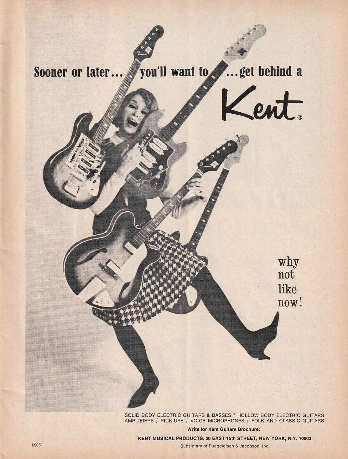 Vintage Kent Bass Guitar