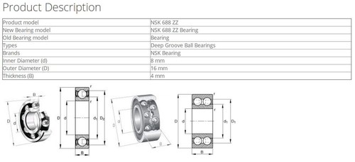1PC NSK 688ZZ Deep Groove Ball Bearings 8x16x4mma | eBay