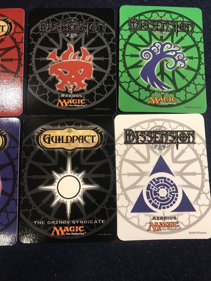 Magic the Gathering Guildpact Promo Magnets x 6 New MTG Dissension ...